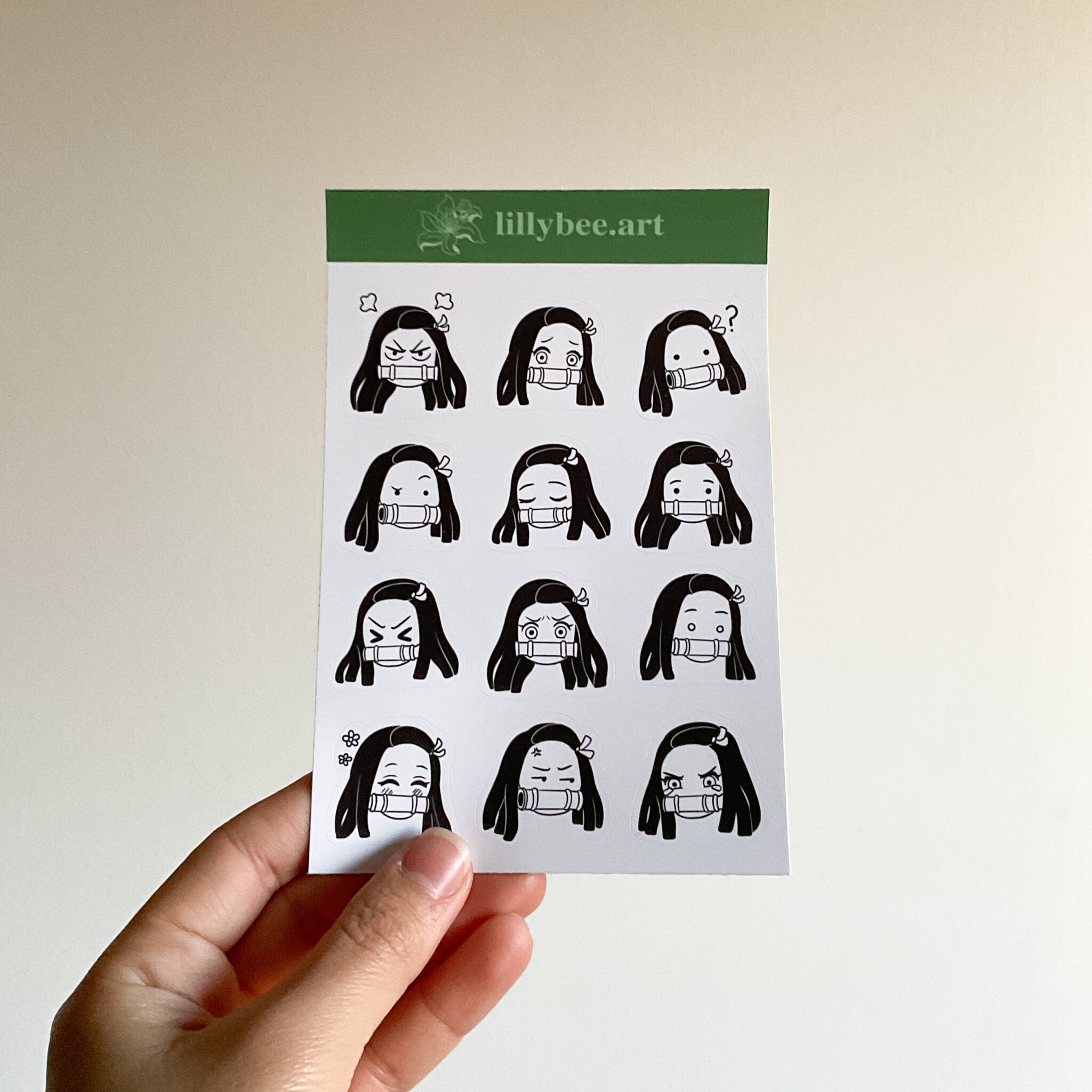 Nezuko Funny Faces Sticker Sheet | LillyBee Art